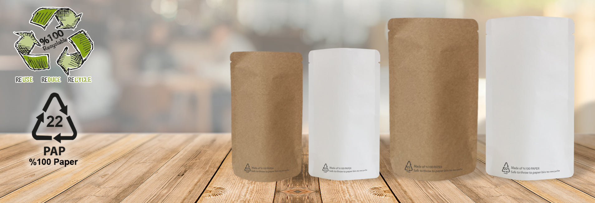 Biodegradable Stand Up Pouches - Biodegradable Kraft Pouch – Resealable ...
